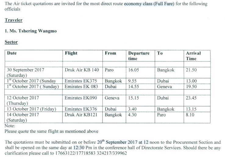 Air Ticket Quotation