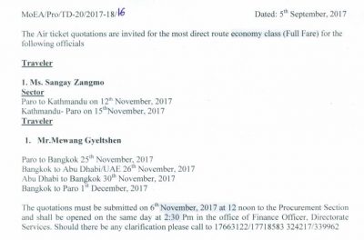 Air Ticket Quotation