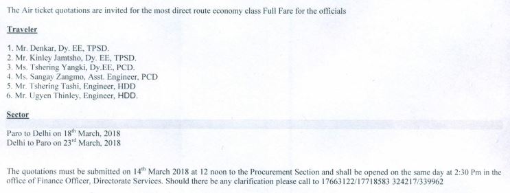 Air Ticket Quotation