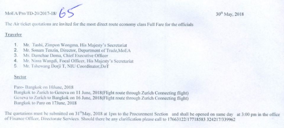 Air Ticket Quotation