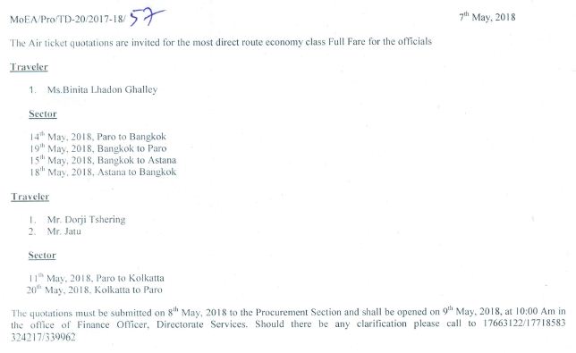 Air Ticket Quotation