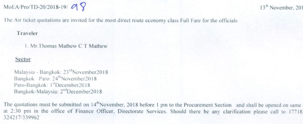 Air Ticket Quotation