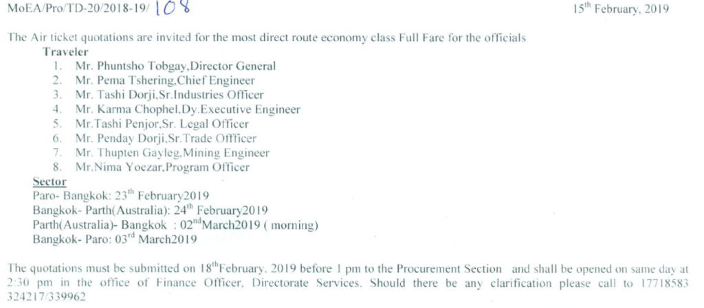 Air Ticket Quotation