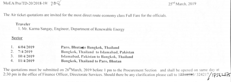 Air Ticket Quotation