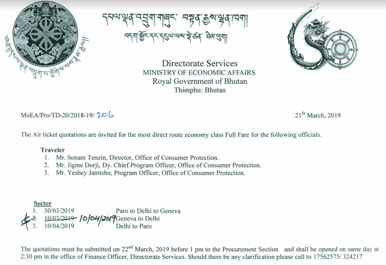 Air Ticket Quotation