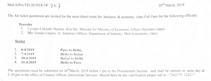 Air Ticket Quotation