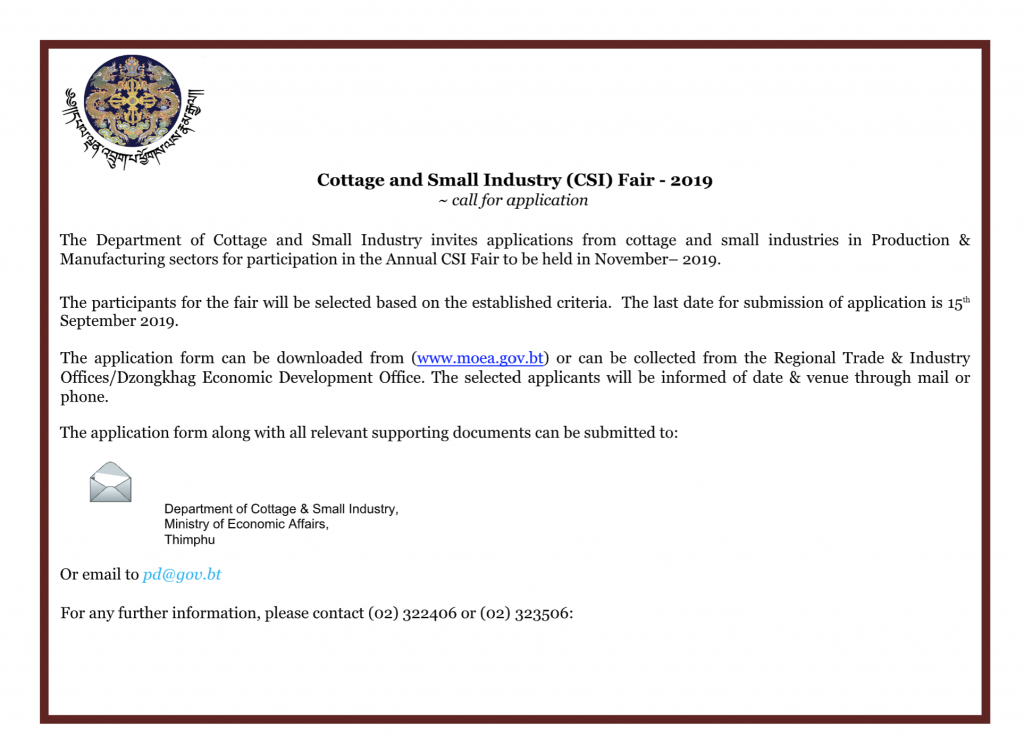 Call for Application for CSI Fair