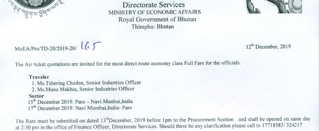 Air Ticket Quotation