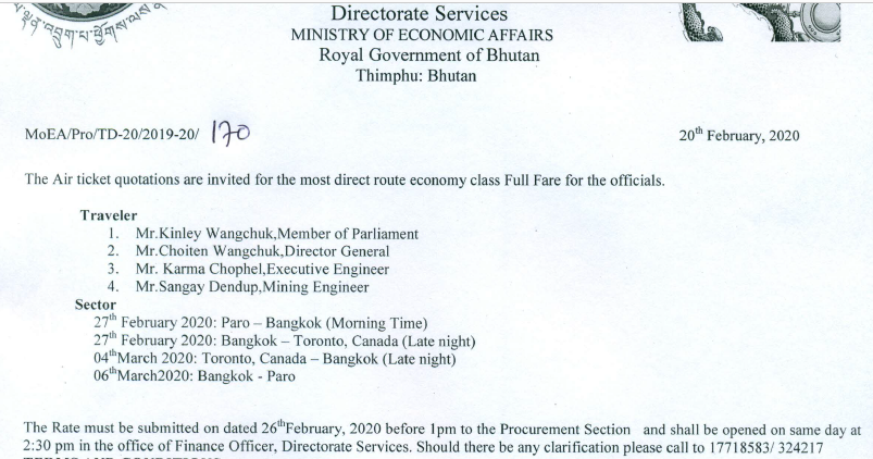 Air Ticket Quotation