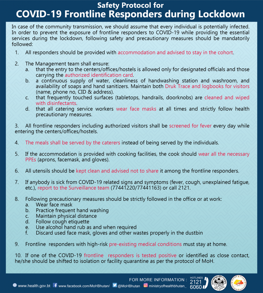 Safety Protocol for COVID-19 responders residing in self-contained ...