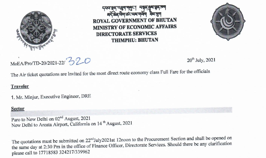 Air Ticket Quotation