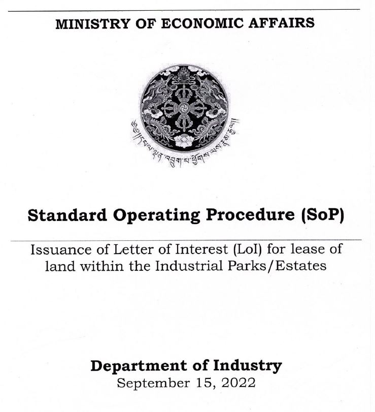 SoP of the Department of Industry for issuance of Letter of Interest ...