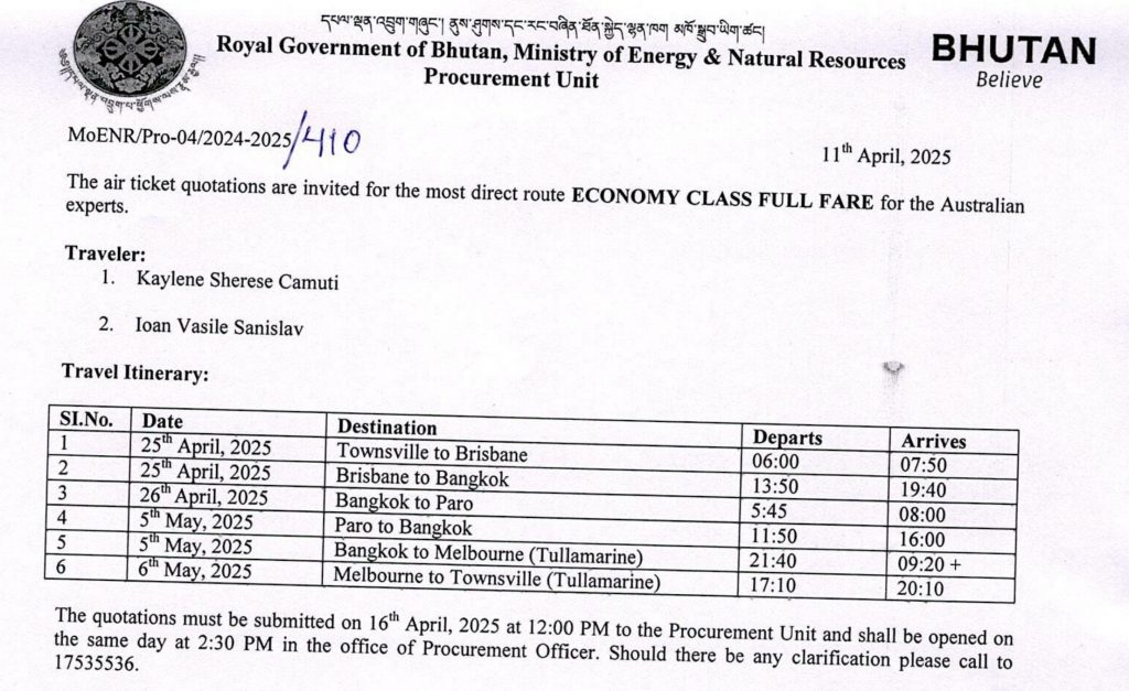 Air Ticket Quotation