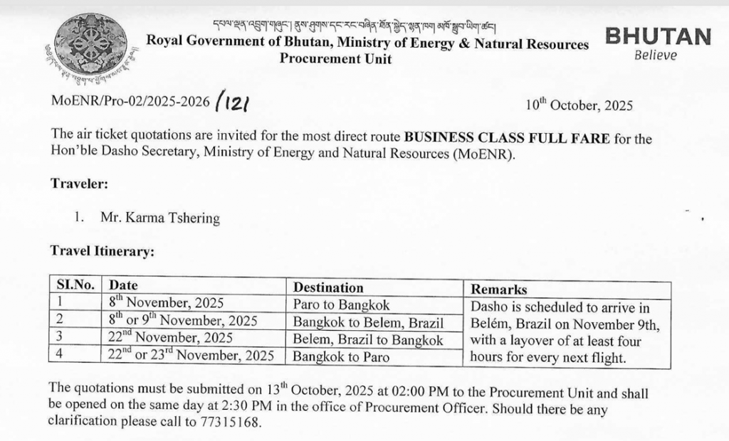 Air Ticket Quotation