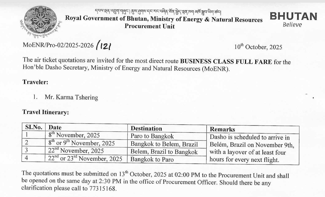 Air Ticket Quotation